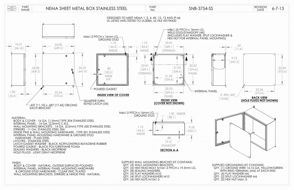 SNB-3754-SS technical document image