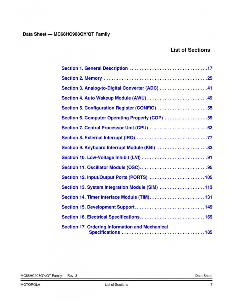 MC68HC908QY/QT datasheet page 7