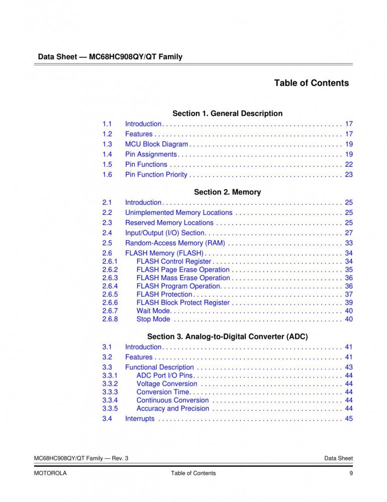 MC68HC908QY/QT datasheet page 9