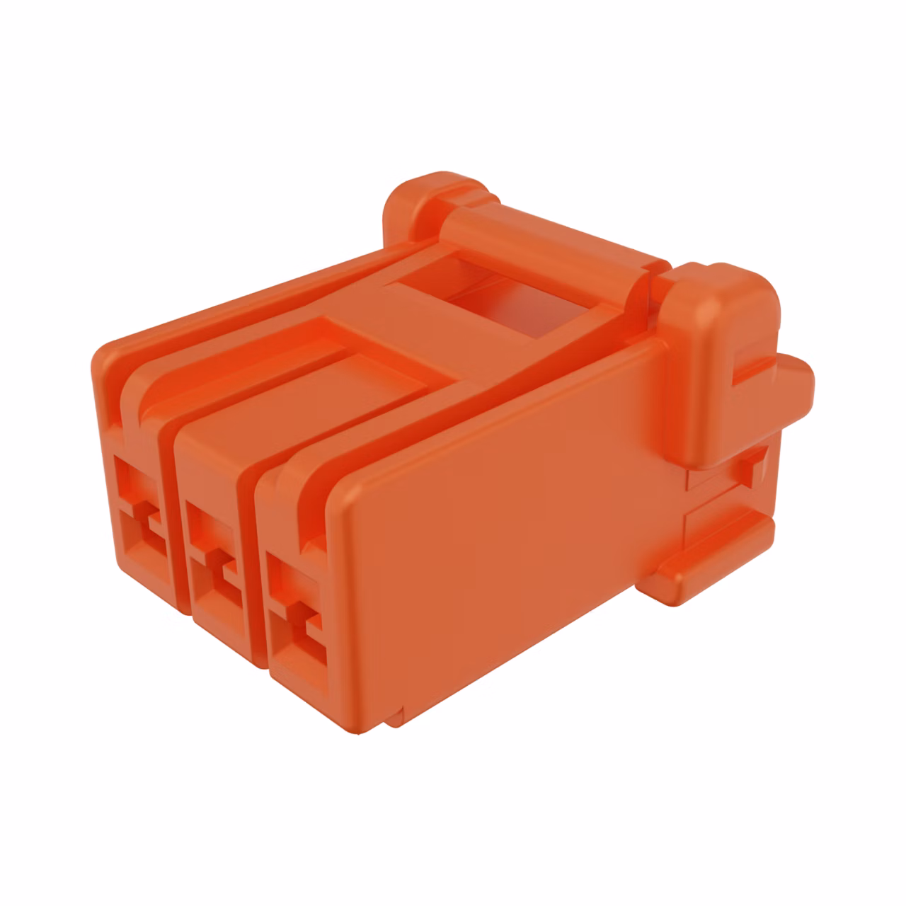 CP-3.3 Receptacle Housing, 3.30mm Pitch, Single Row, Polarized, Positive Inertia Lock, 3 Circuits, Orange for sale