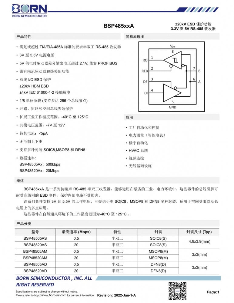 BSP48520AS datasheet page 1
