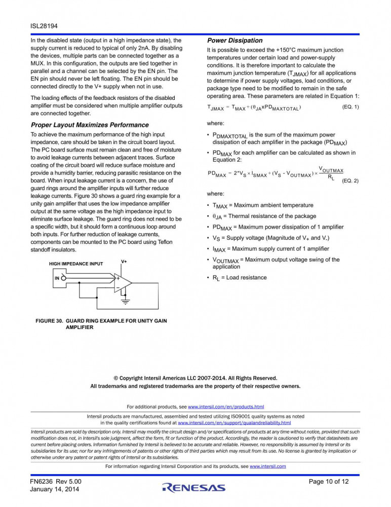 ISL28194 datasheet page 10
