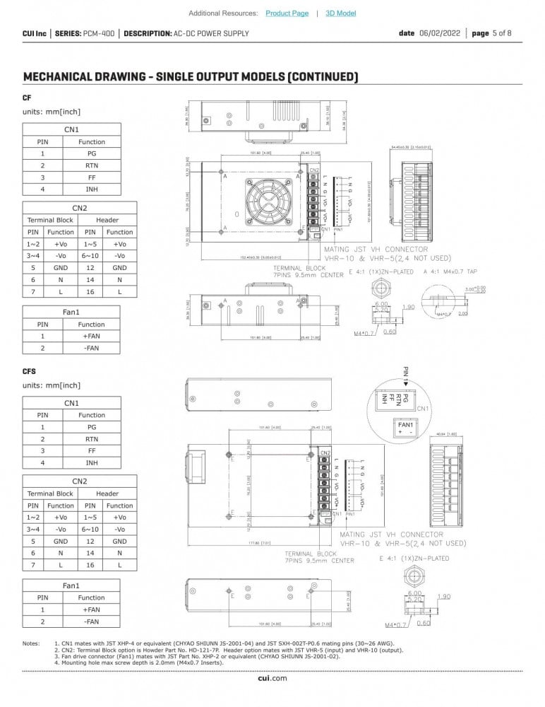 CUI PCM-400-D1224-U datasheet page 5