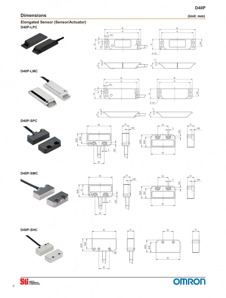 OMRON D40P product documentation page 6