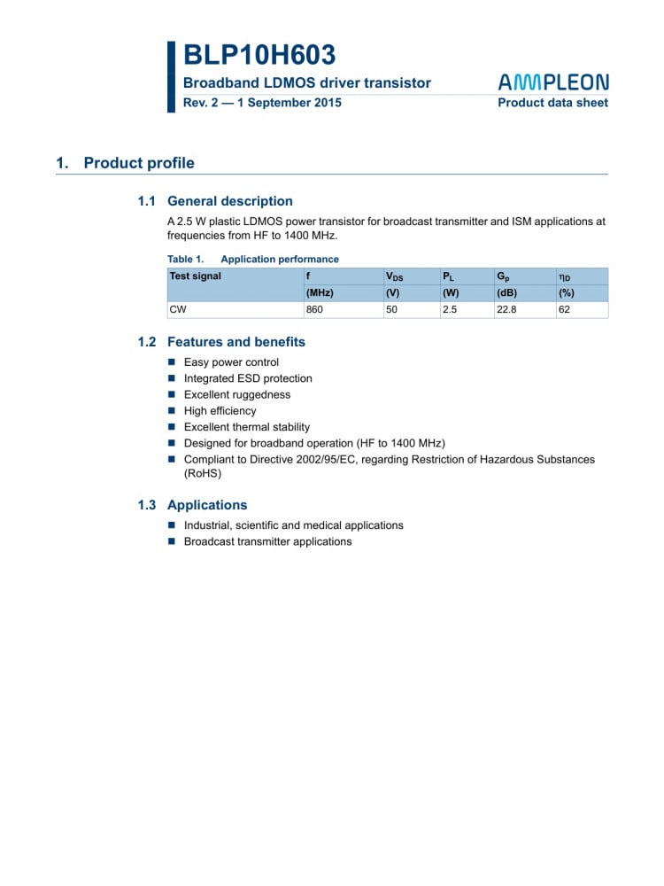 BLP10H603AZ datasheet page 1