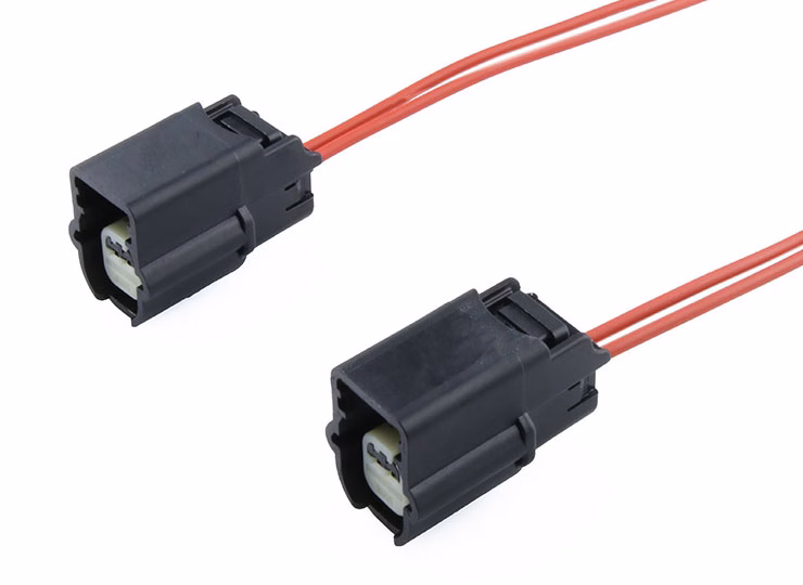 MX64 Female-to-MX64 Female Off-the-Shelf (OTS) Cable Assembly, Single Row, 300.00mm Length, Tin (Sn) Plating, 2 Circuits, Black