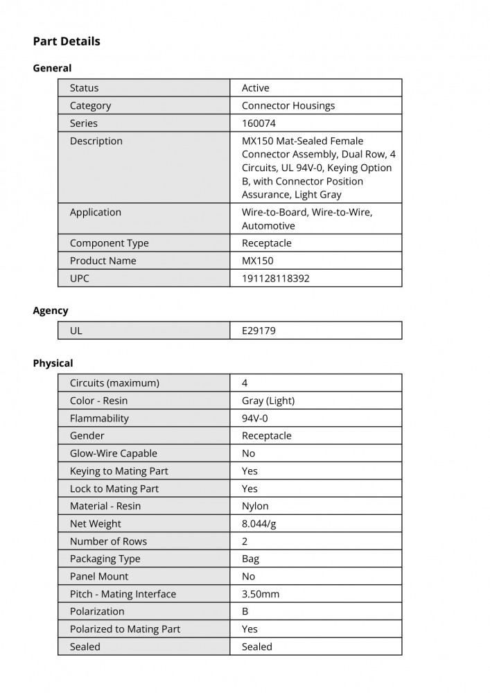 MOLEX 1600742007 document preview, page 2