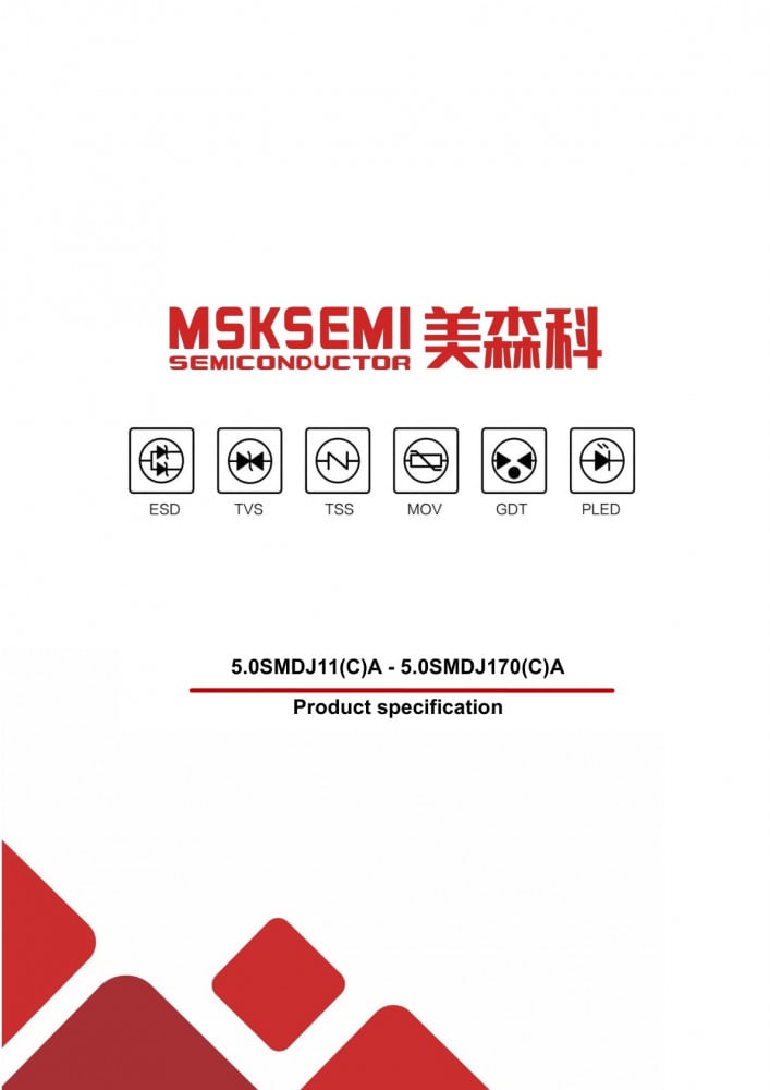 5.0SMDJ33CA datasheet page 1