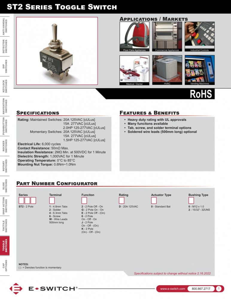 ST2 Series datasheet page 1