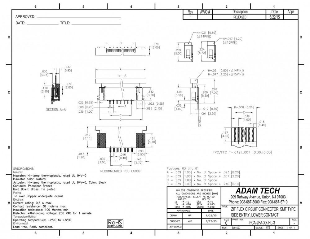 PCA-2FA-24-HL-3 technical document page