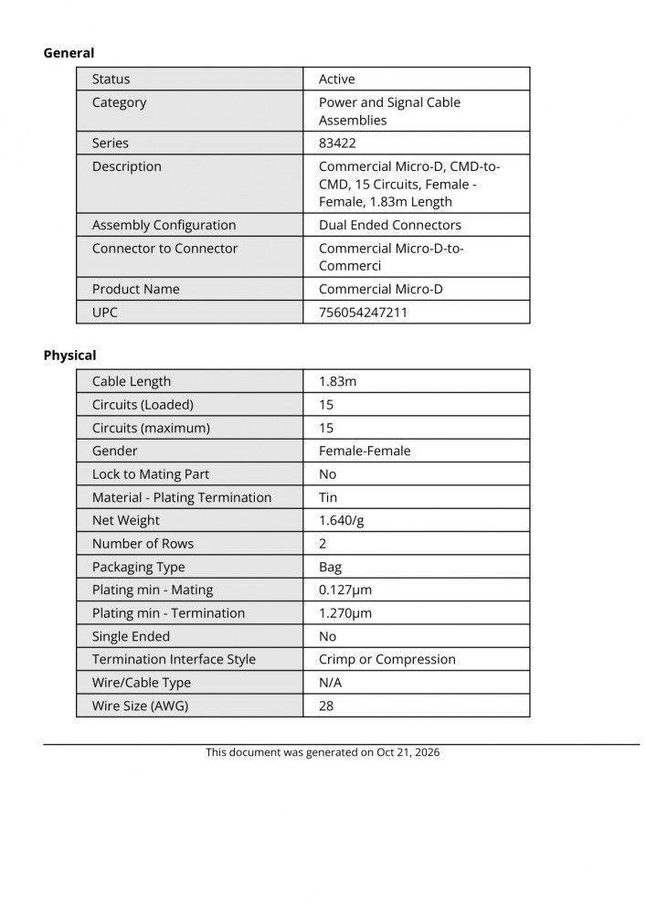 Product document image 2 for Molex 834229055