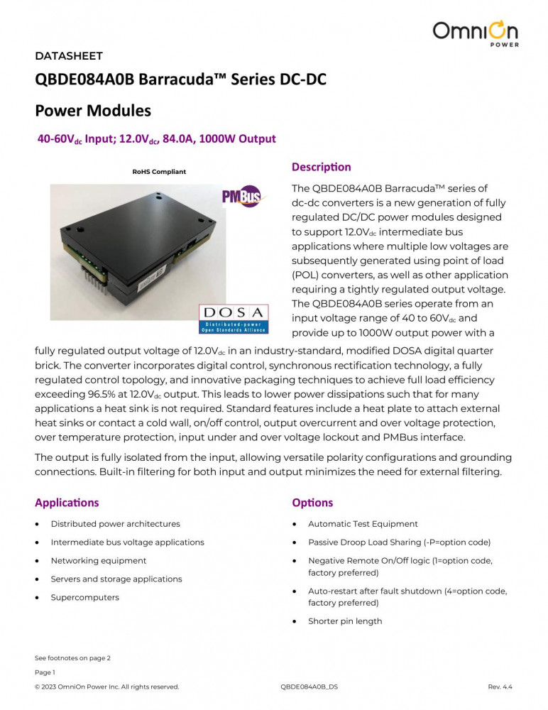 QBDE084A0B641-PHZ datasheet page 1