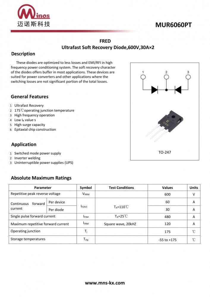 MUR6060PT datasheet page 1