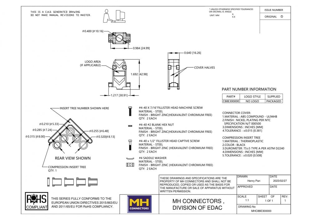 MHC88E300000 official product drawing