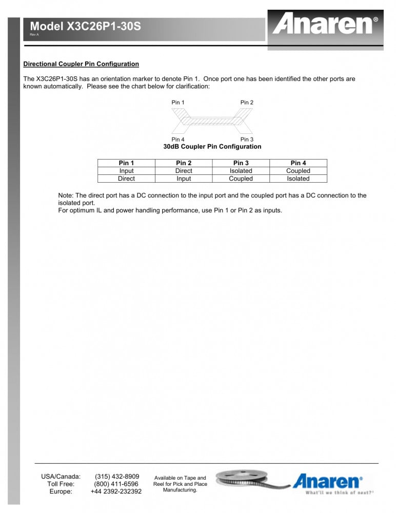 X3C26P1-30S datasheet page 2