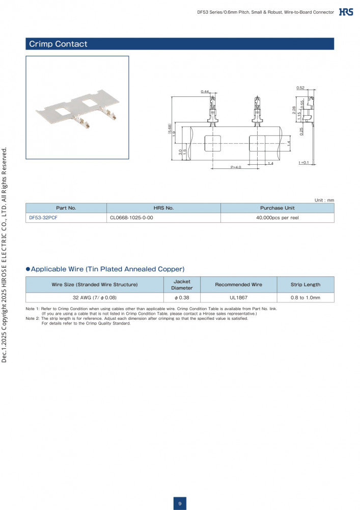 HRS DF53 series technical document page 9