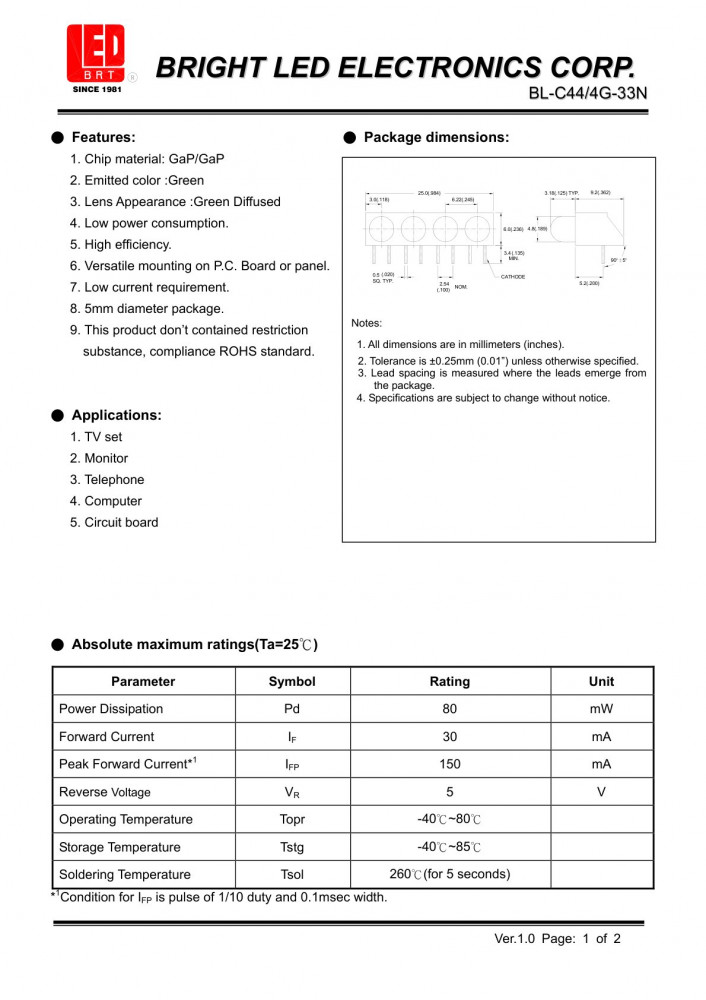 BL-C44-4G-33N datasheet page 1