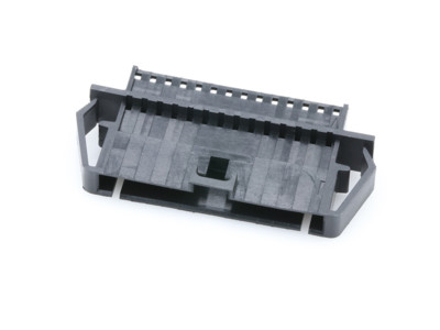 SL Wire-to-Wire Panel Mount Crimp Housing, Single Row, Version B, with Mounting Ears, 14 Circuits, Black for sale