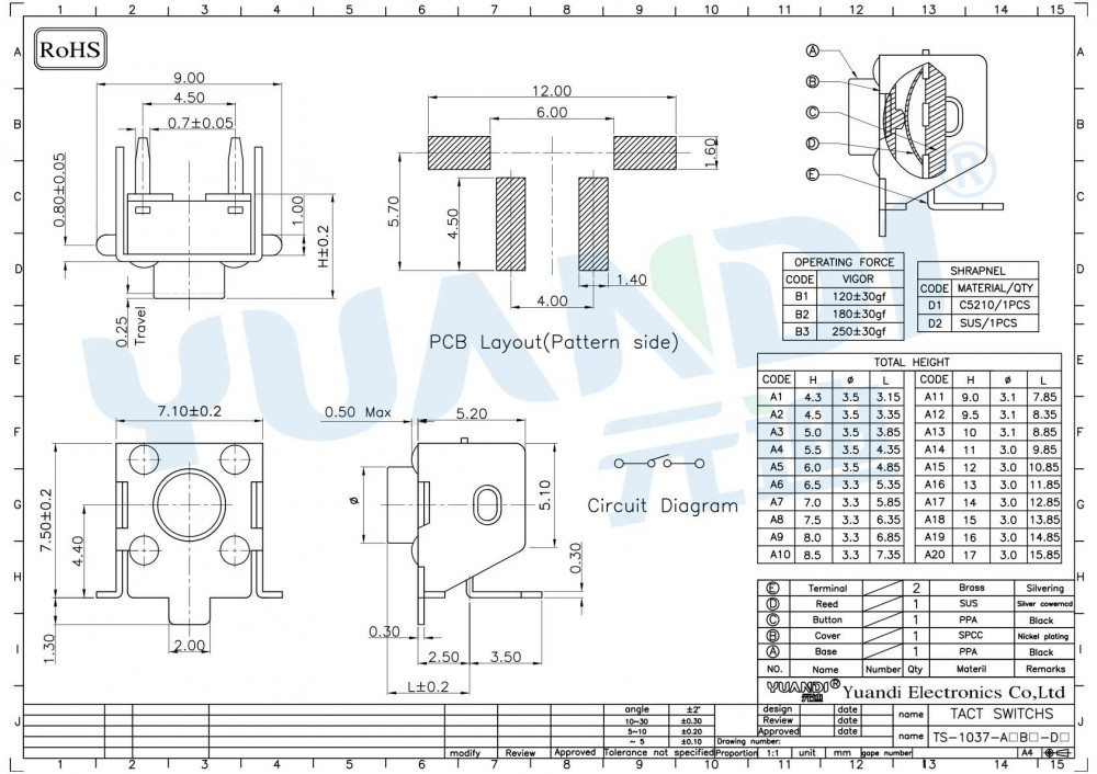 YUANDI TS-1037-A5B3-D2 technical document