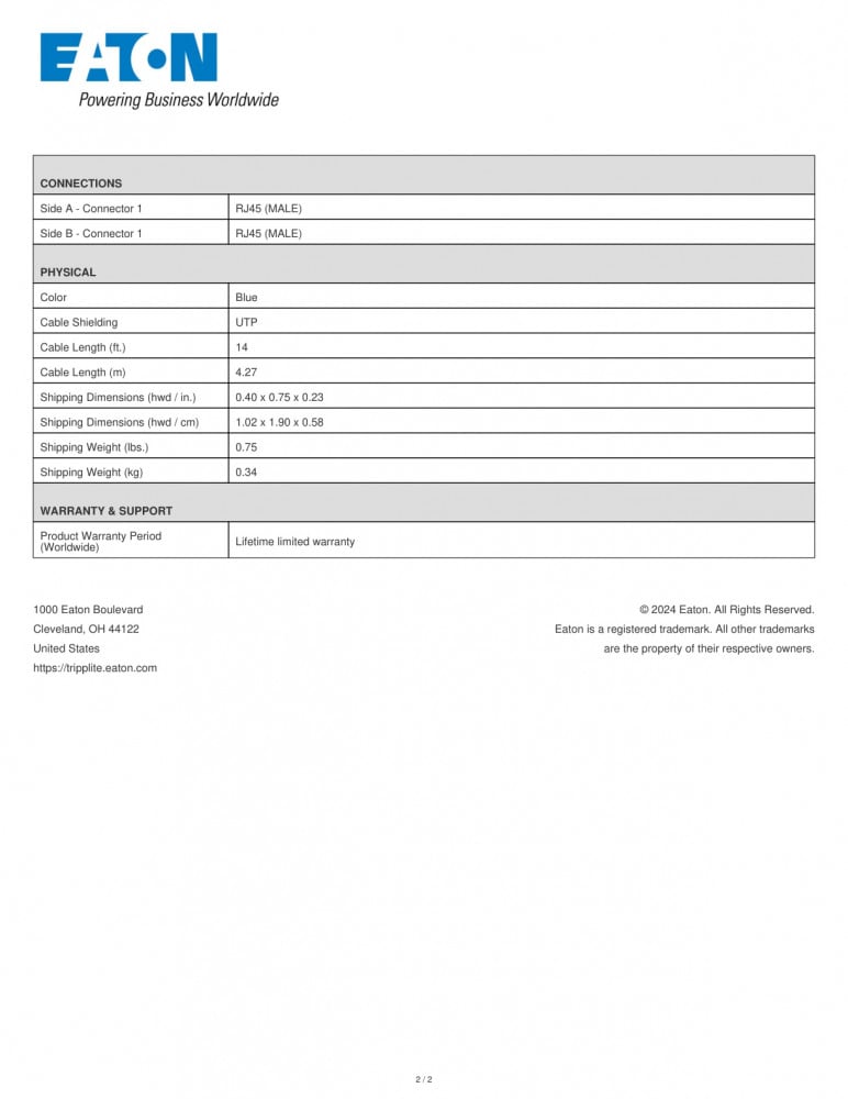 N001-014-BL-R technical document page 2