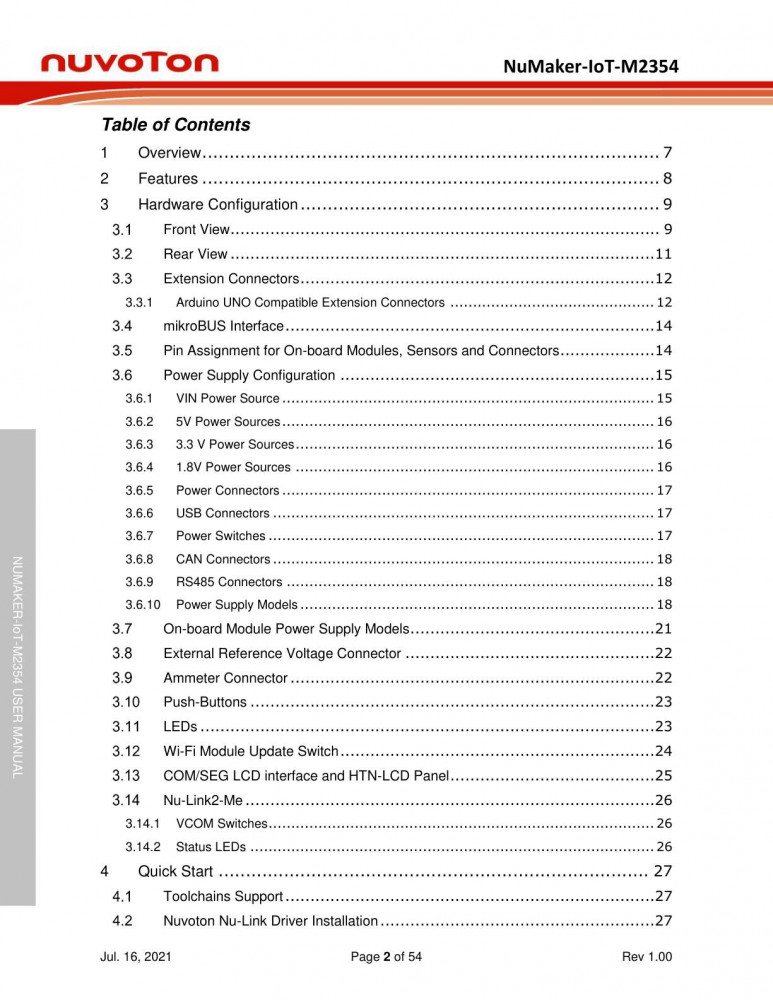 NuMaker-IoT-M2354U document page 2