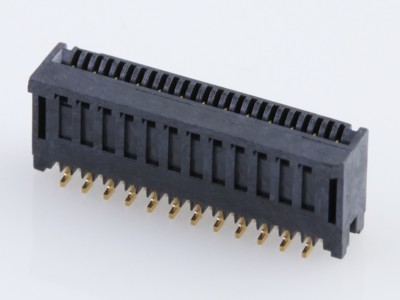 Easy-On FFC/FPC Connector, 0.50mm Pitch, Surface Mount, Vertical, Non-ZIF, Reverse Footprint, Gold Plating, Black, 34 Circuits