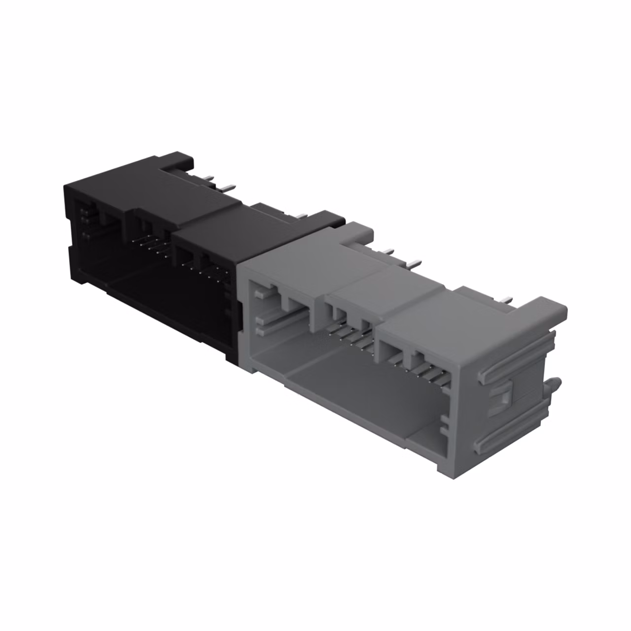 Mini50 Unsealed 2 Bay Vertical Headers, 68 Circuits, Bay A 34 Circuit Hybrid, Polarization A, Black; Bay B 34 Circuit Hybrid, Polarization B, Gray; Tray for sale