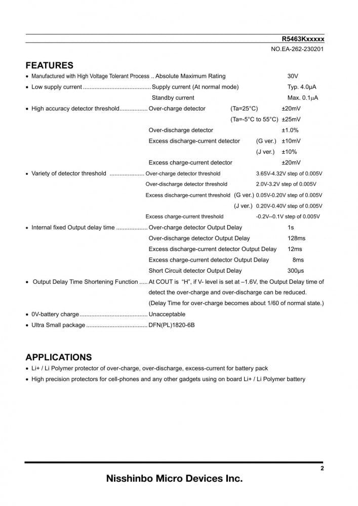 R5463 datasheet page 2