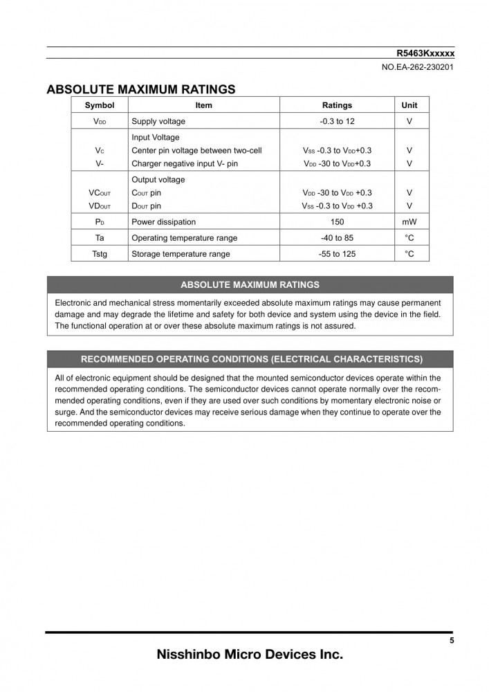 R5463 datasheet page 5