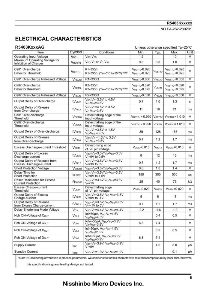 R5463 datasheet page 6