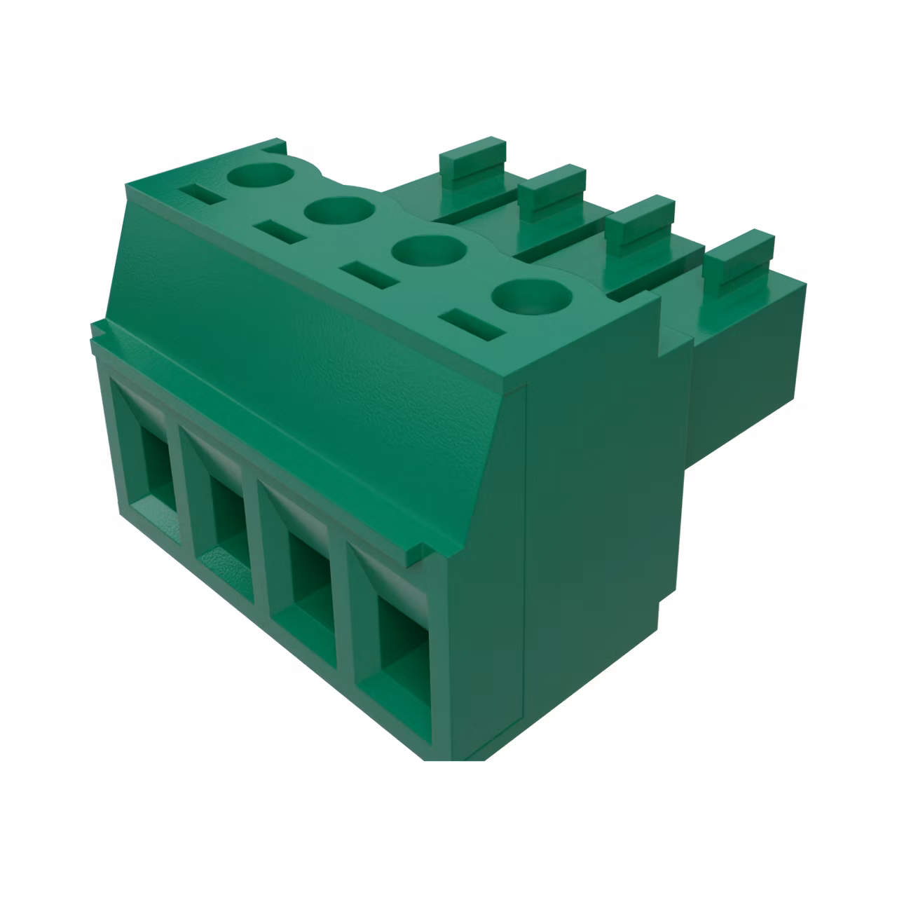 3.81mm Pitch Eurostyle Horizontal Plug, with Standard Imprinting, Green Housing, Gold (Au) Plated, 4 Circuits for sale