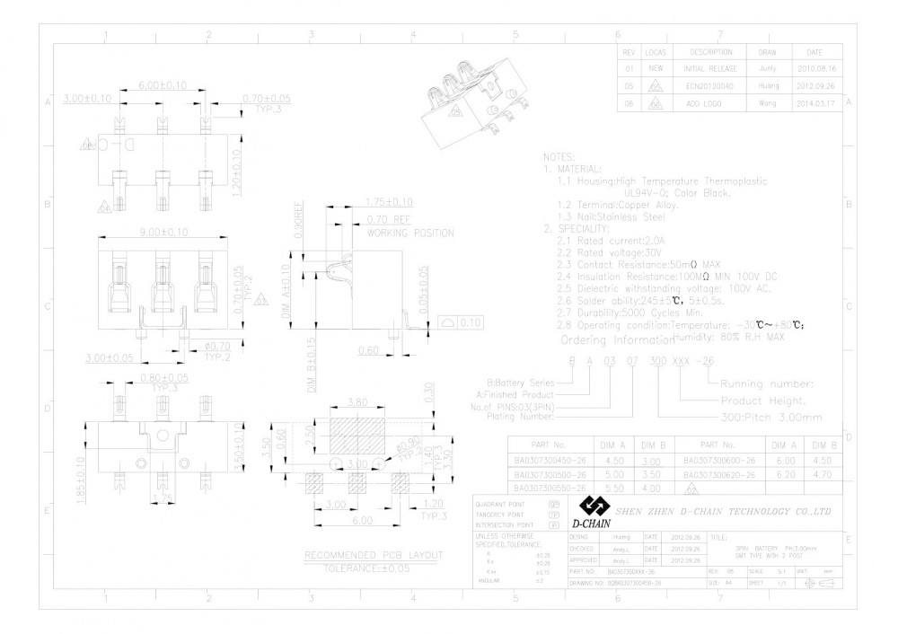 D-CHAIN BA0307300600-26 technical drawing