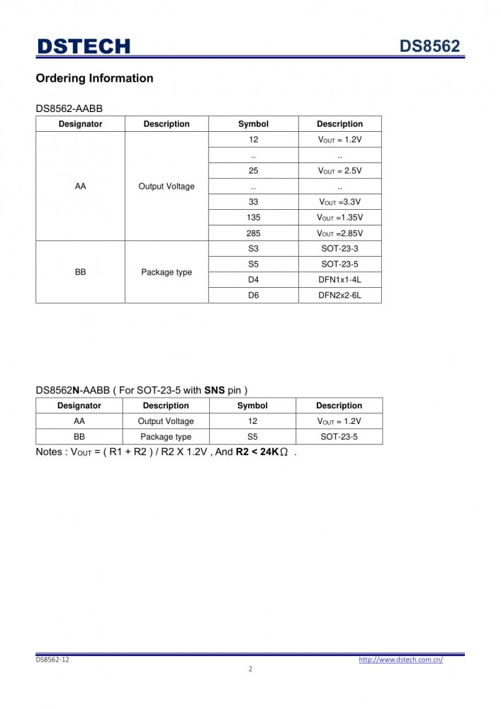 DS8562 datasheet page 2
