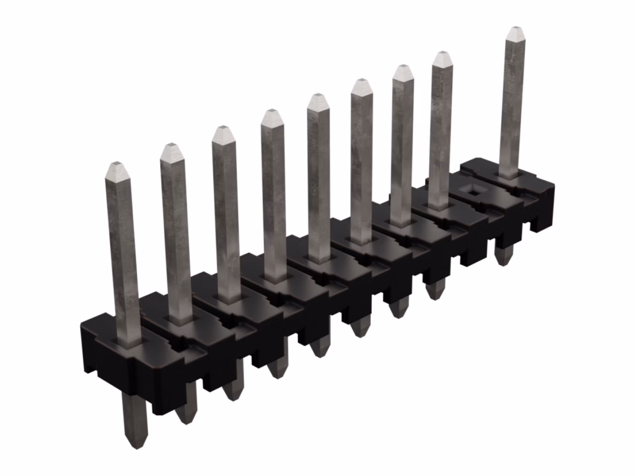 KK 396 Breakaway Header, Vertical, 10 Circuits, Circuit 2 Voided, Matte Tin (Sn) Plating, Pin Length 19.00mm (.750