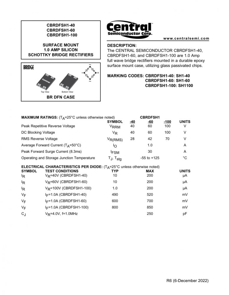 CBRDFSH1-60 datasheet page 1