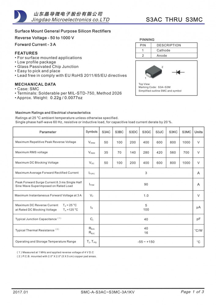 S3AC datasheet page 1