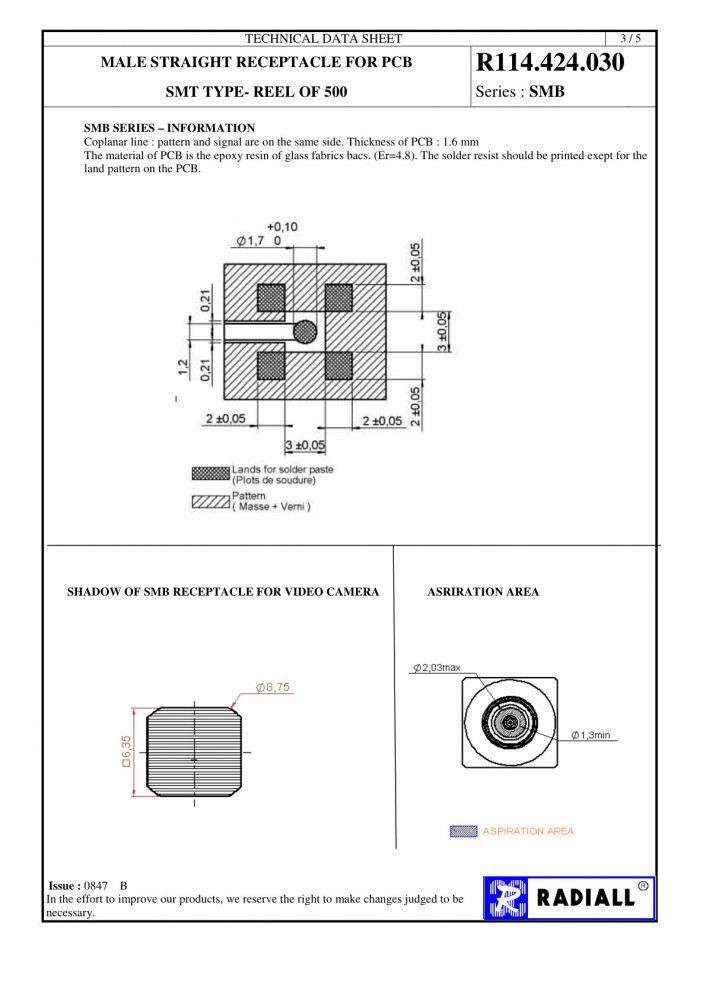 Radiall R114.424.030 technical document, page 3