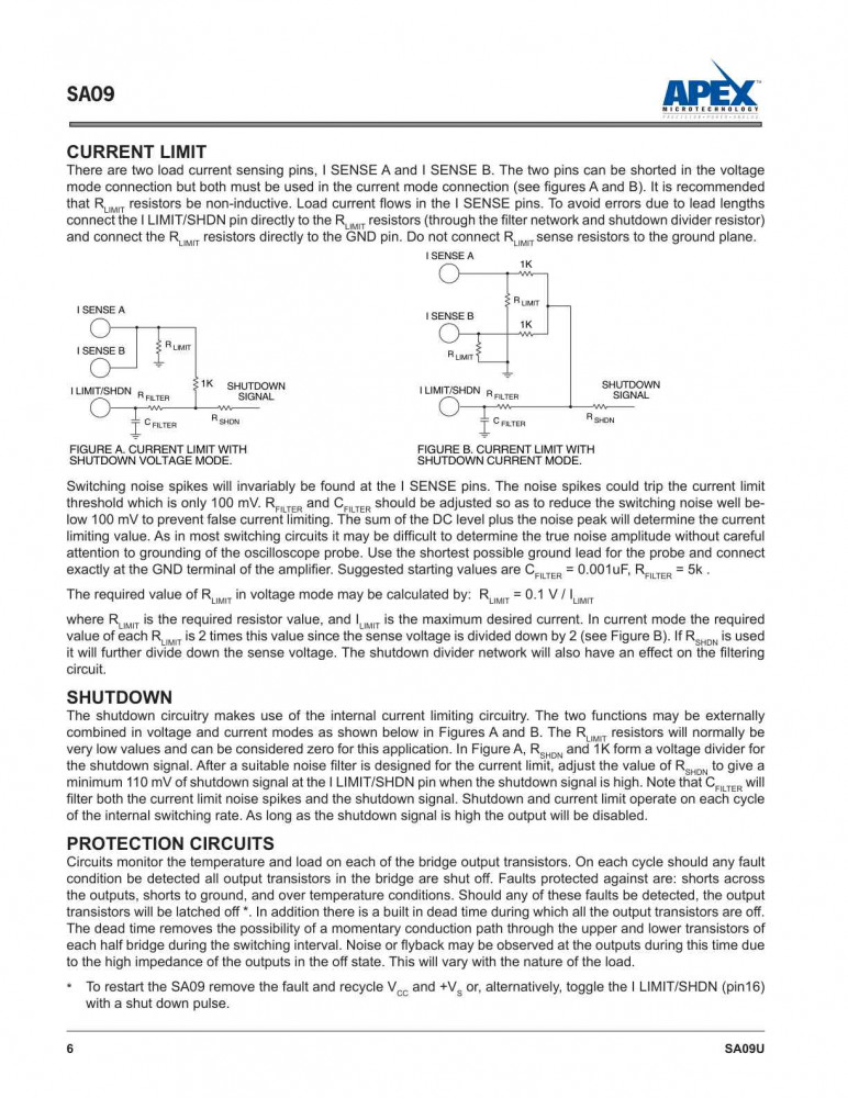 APEX SA09 data sheet page 6