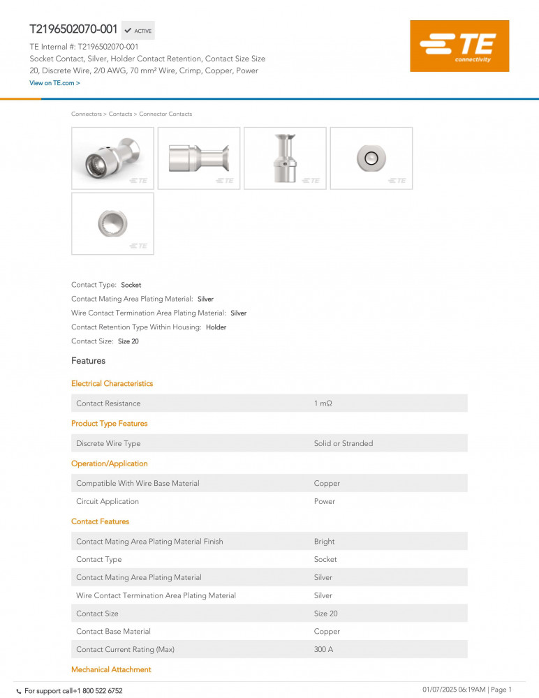 T2196502070-001 technical document page 1