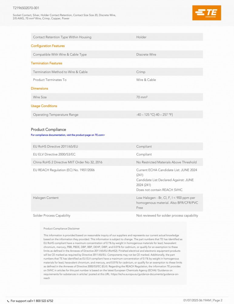 T2196502070-001 technical document page 2