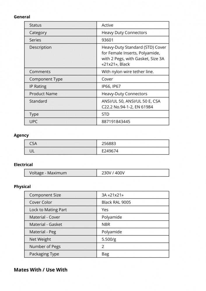 Technical document image 2 for MOLEX 936010697