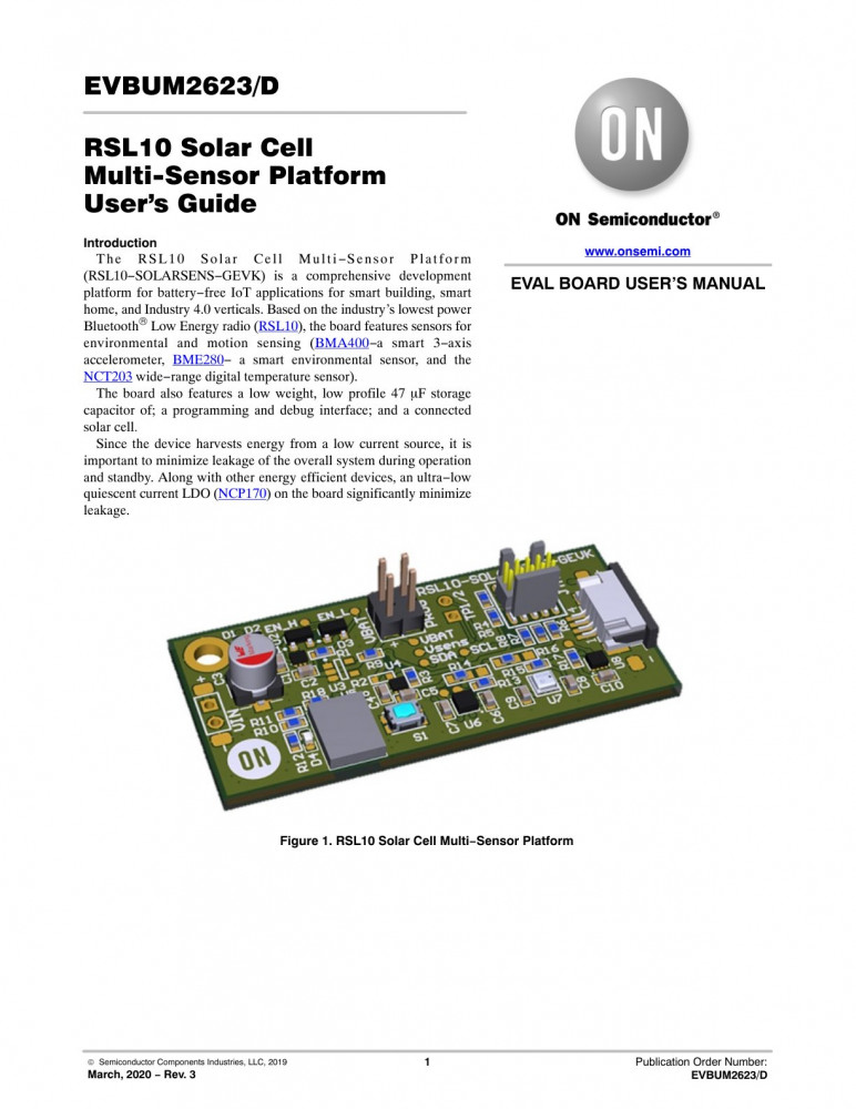 RSL10 Solar Cell Multi-Sensor Platform user guide page 1