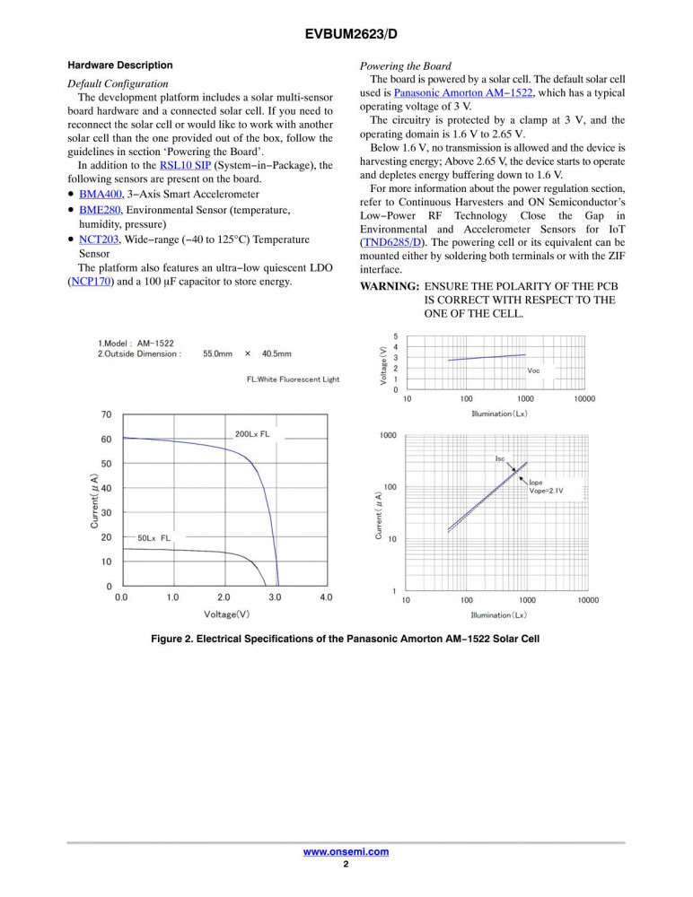 RSL10 Solar Cell Multi-Sensor Platform user guide page 2