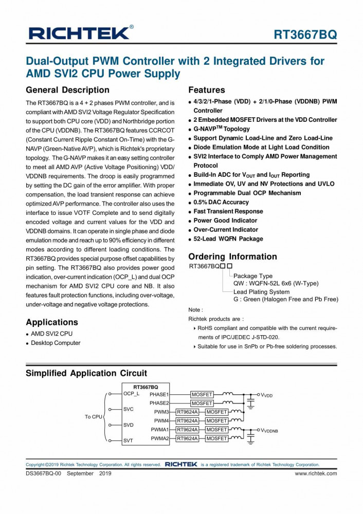 RT3667BQ datasheet page 1