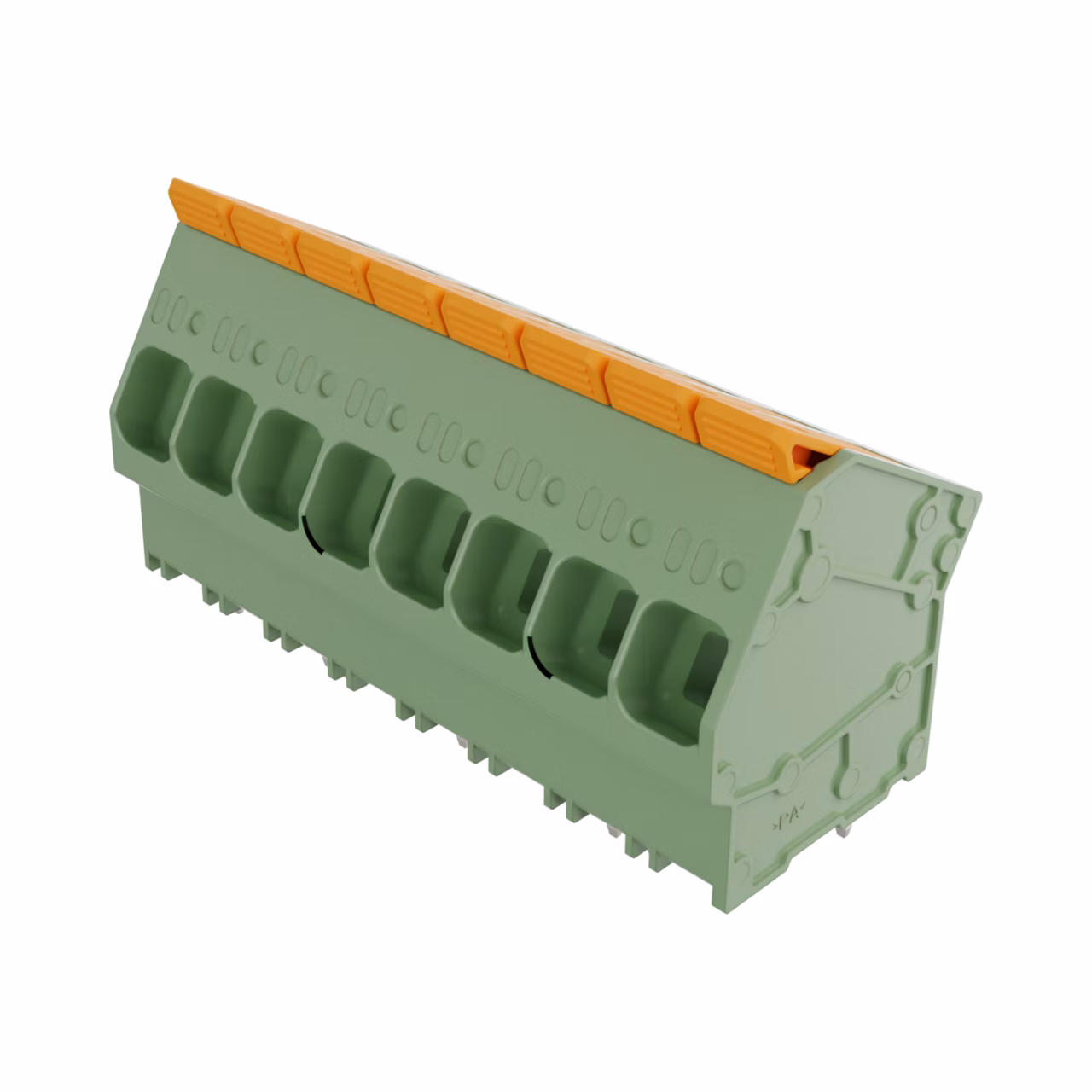 10.00mm Pitch Lever Activated Fixed Mount PCB Terminal Block, 35° Wire Entry, Left Front Terminal, 8 Circuits for sale
