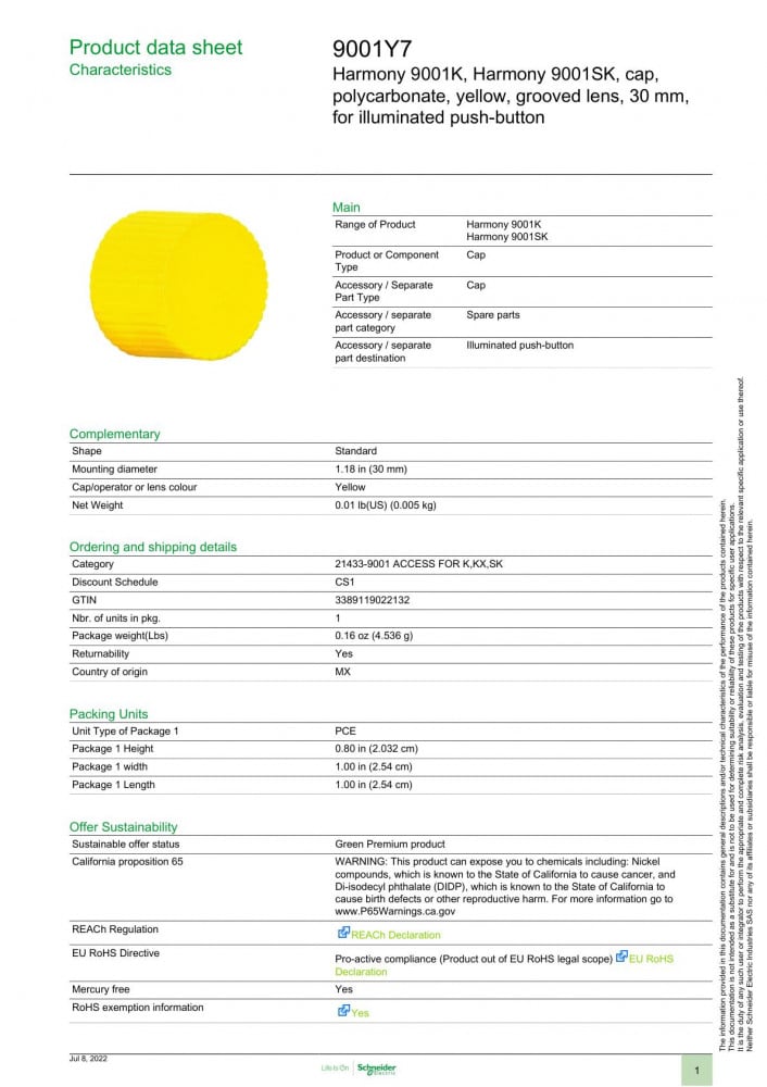 9001Y7 technical document page 1