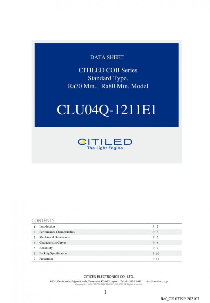 CITIZEN CLU04Q datasheet page 1