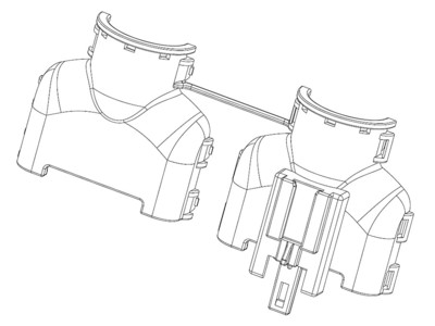 MX150 Backshell for Hybrid Female Sealed Connector Assembly, 16 Circuit, with Rib