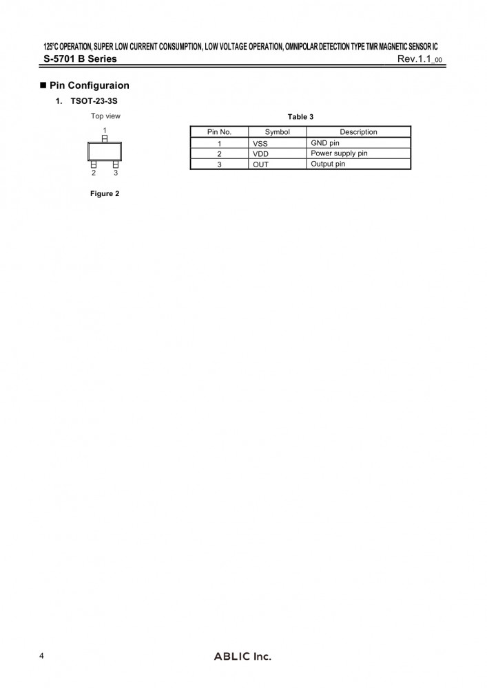 S-5701 B Series datasheet page 4