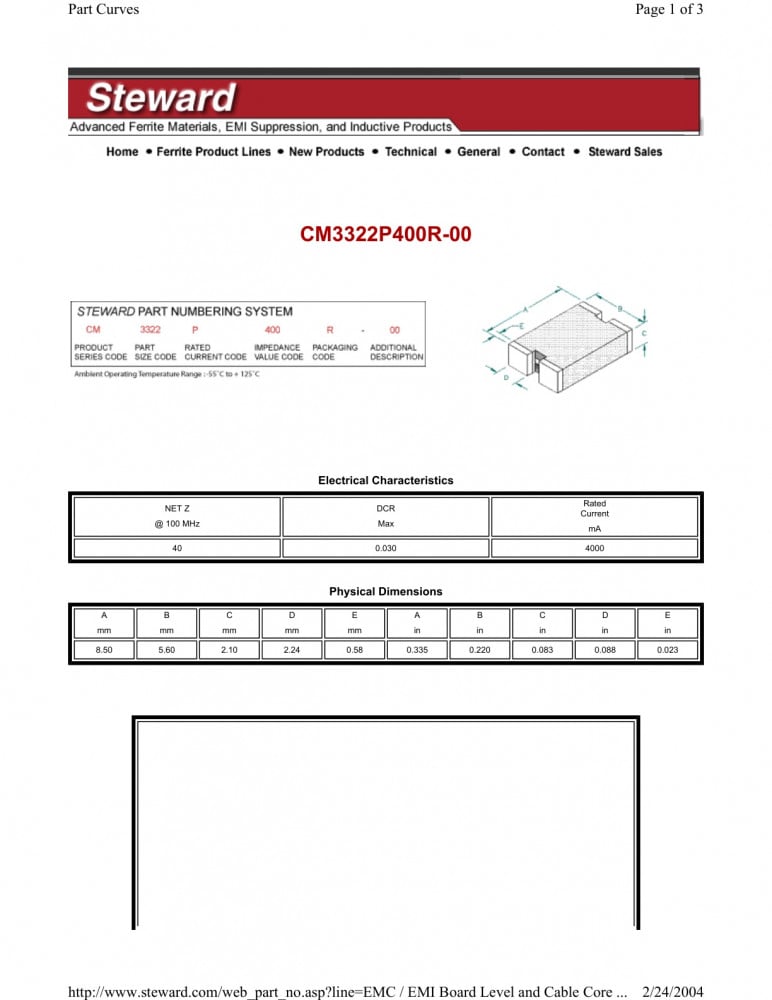 CM3322P400R-00 technical document page 1